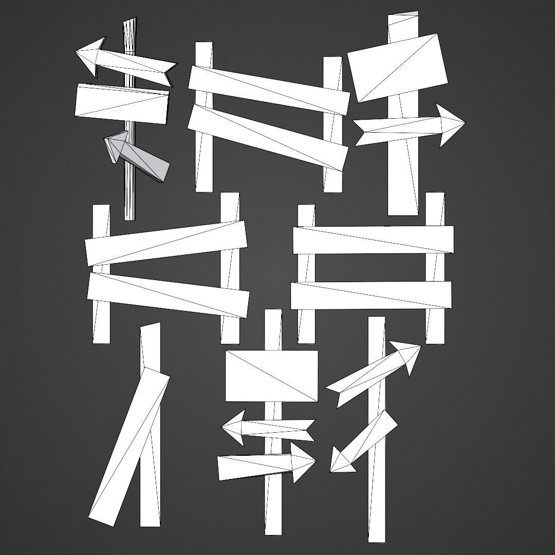 3D model Set of pointers and fences VR / AR / low-poly | CGTrader