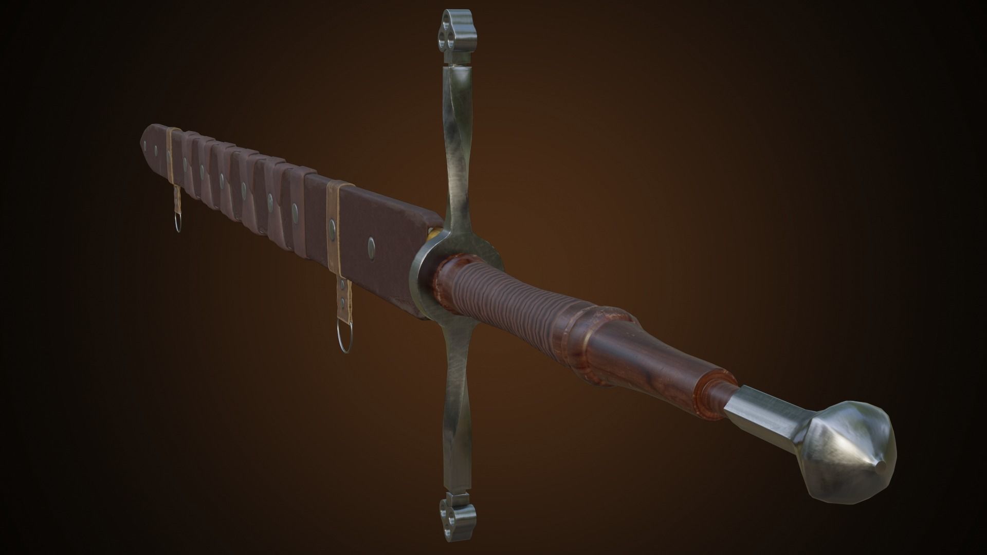3D model Two hand sword VR / AR / low-poly | CGTrader