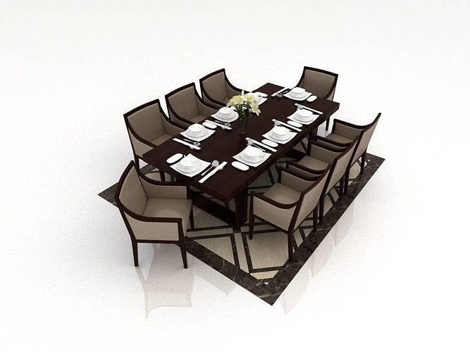 dining table 3D model | CGTrader