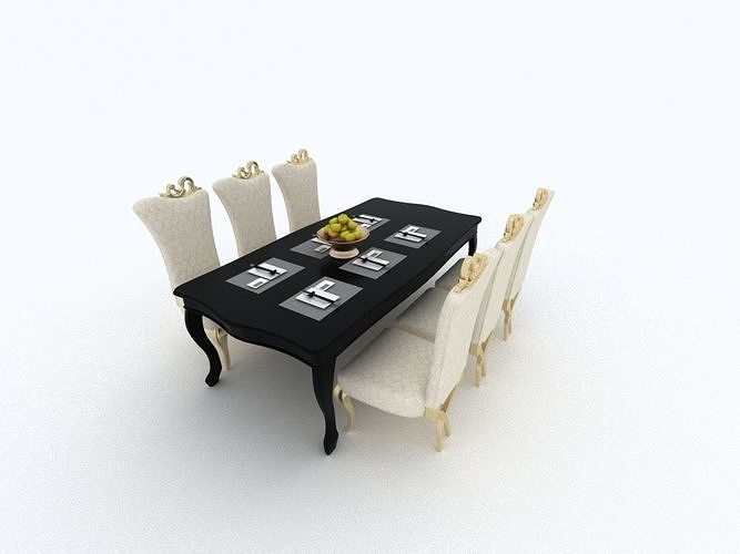 table dining and chairs 3D model | CGTrader