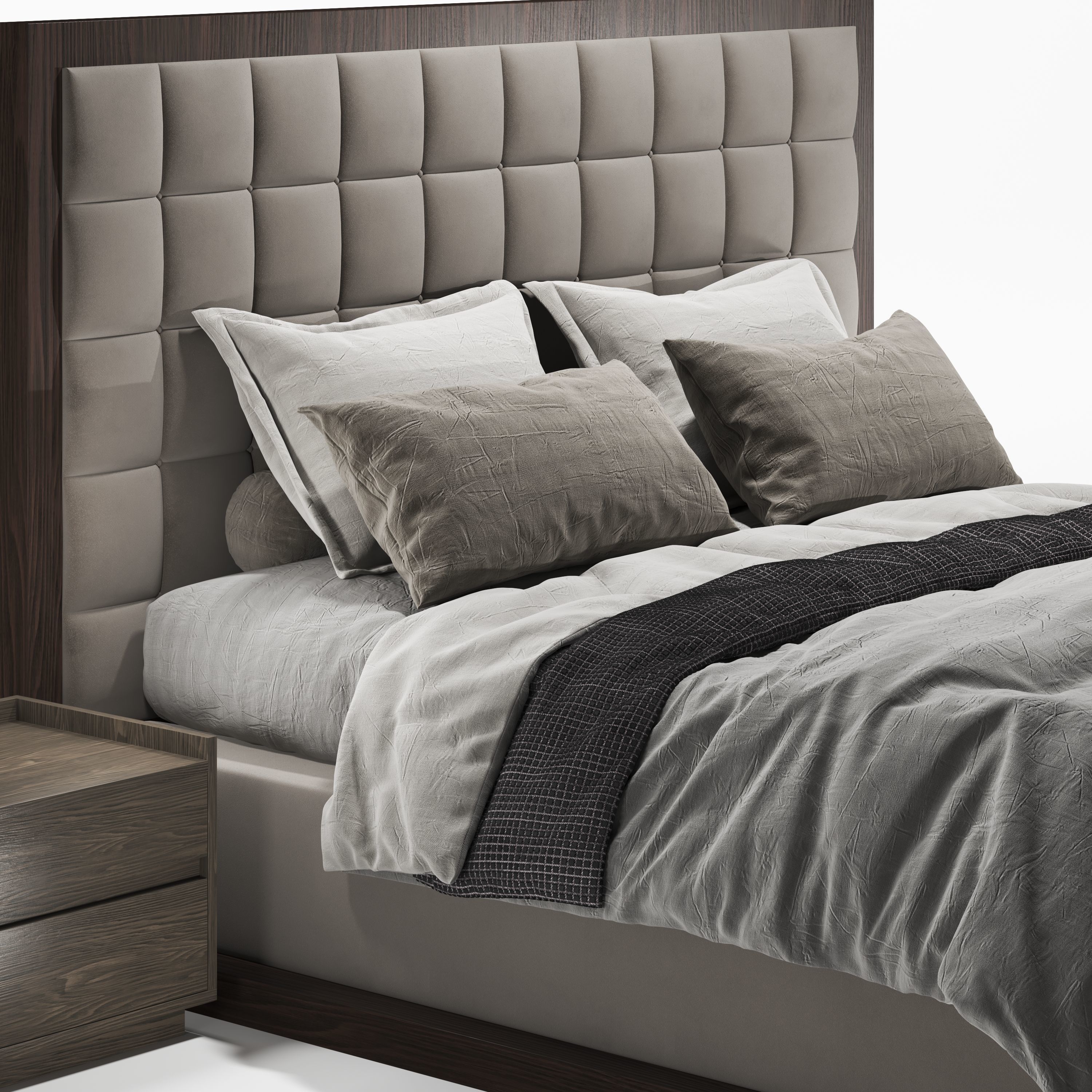 Leon Bed Walnut 3D model | CGTrader