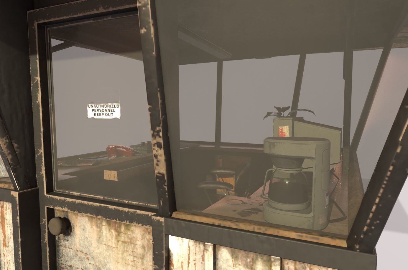 Old Security Booth 3D model | CGTrader