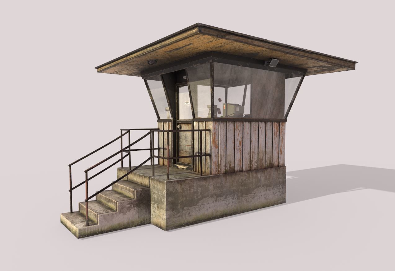 Old Security Booth 3D model | CGTrader