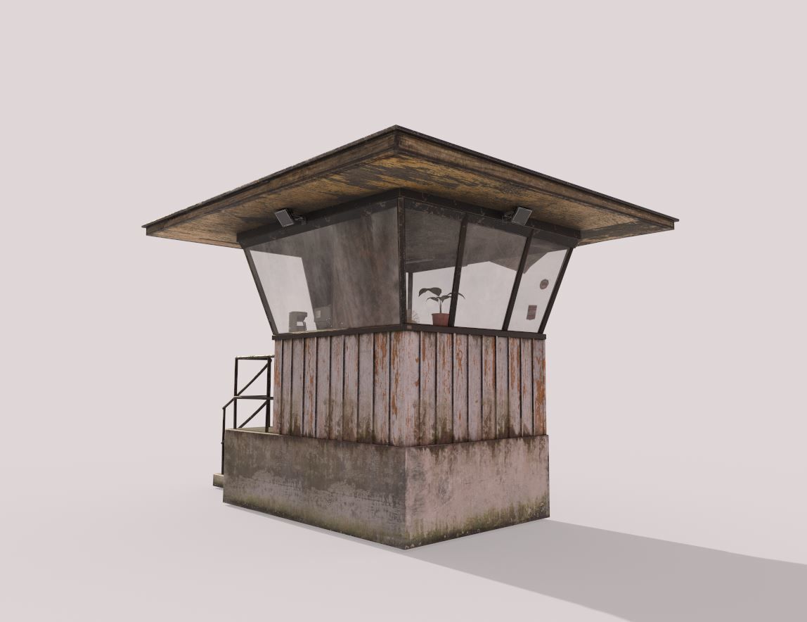 Old Security Booth 3D model | CGTrader