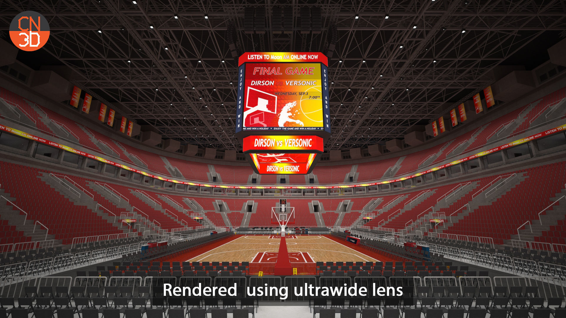 3D model Basketball arena v2 - interior - low poly VR / AR / low-poly ...