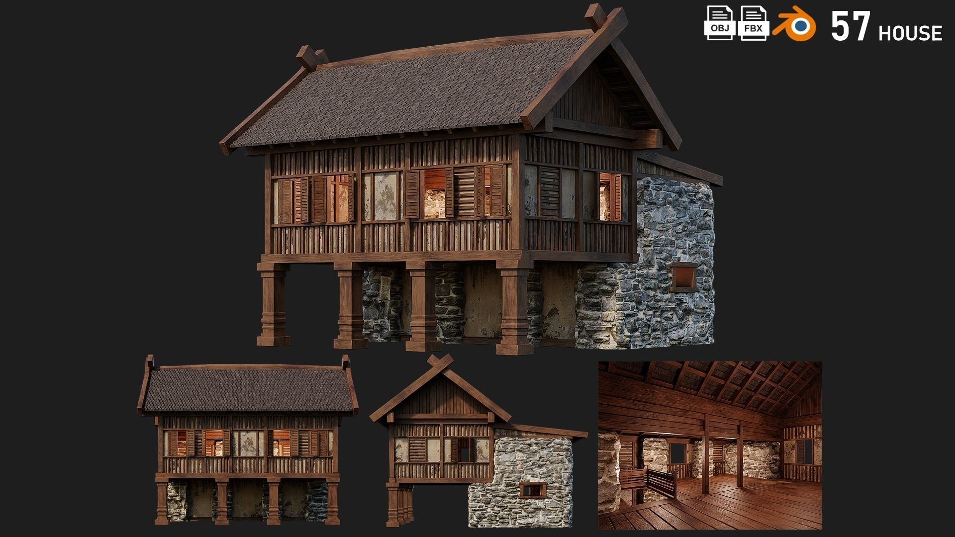 3D model 1 - 100 OLD MEDIEVAL HISTORICAL BUILDINGS PACK 4K GameReady VR ...