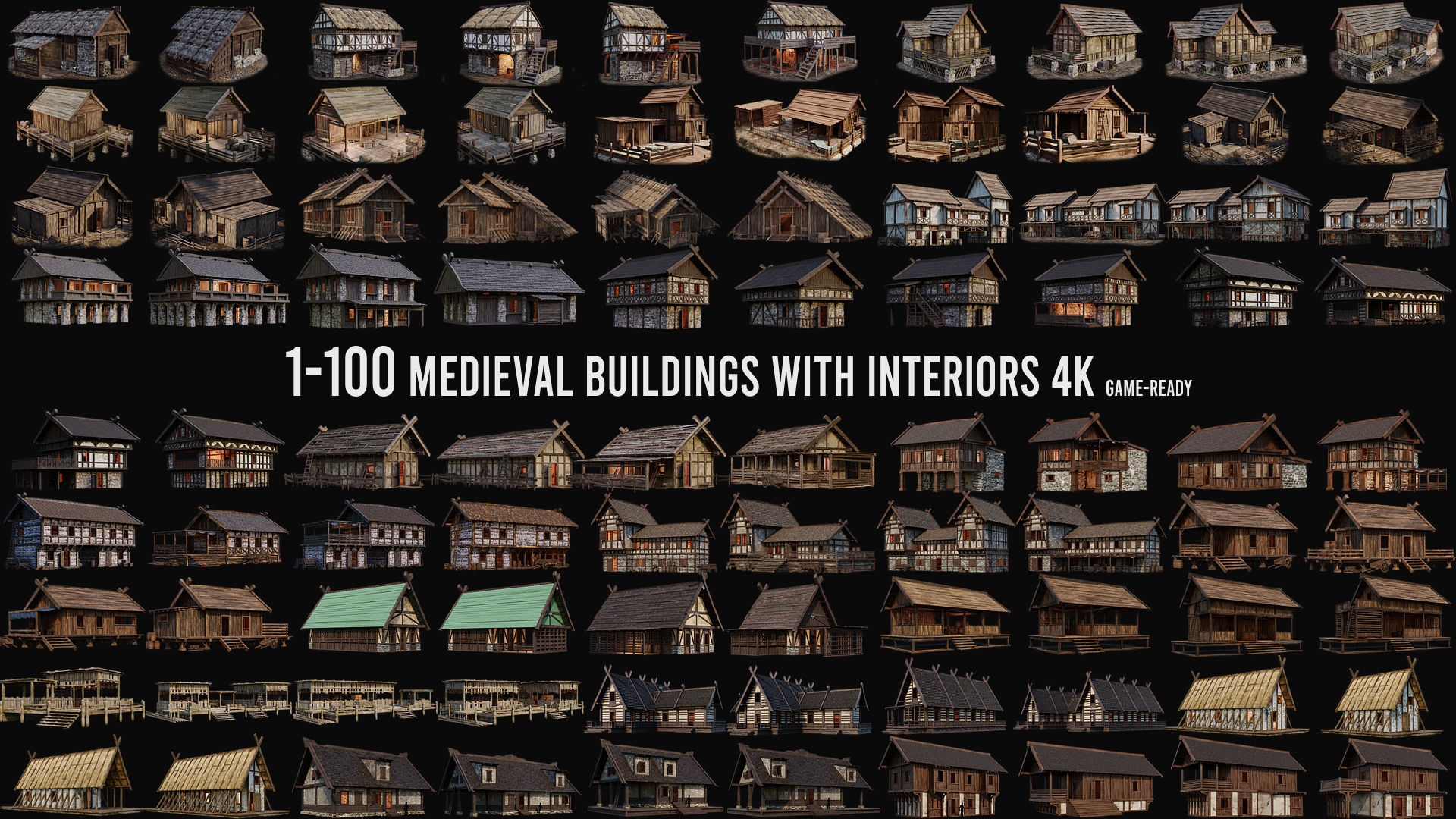 3D model 1 - 100 OLD MEDIEVAL HISTORICAL BUILDINGS PACK 4K GameReady VR ...