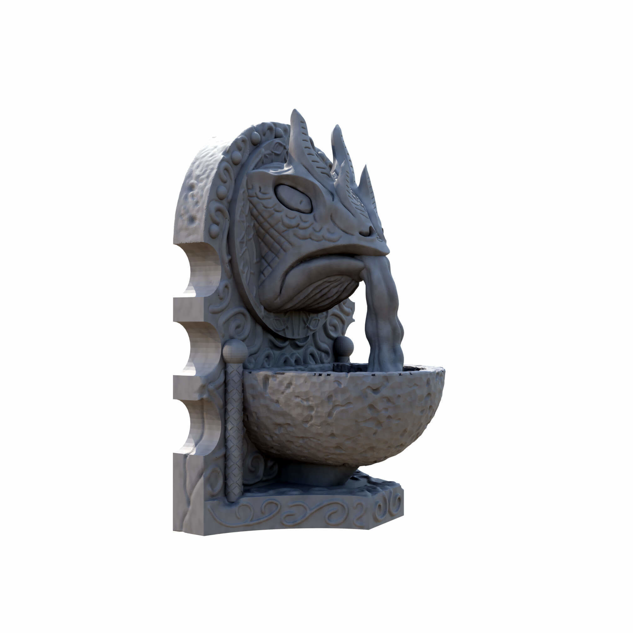 Sea Serpent Water Fountains and Statues Fantasy Terrain 3D model 3D ...