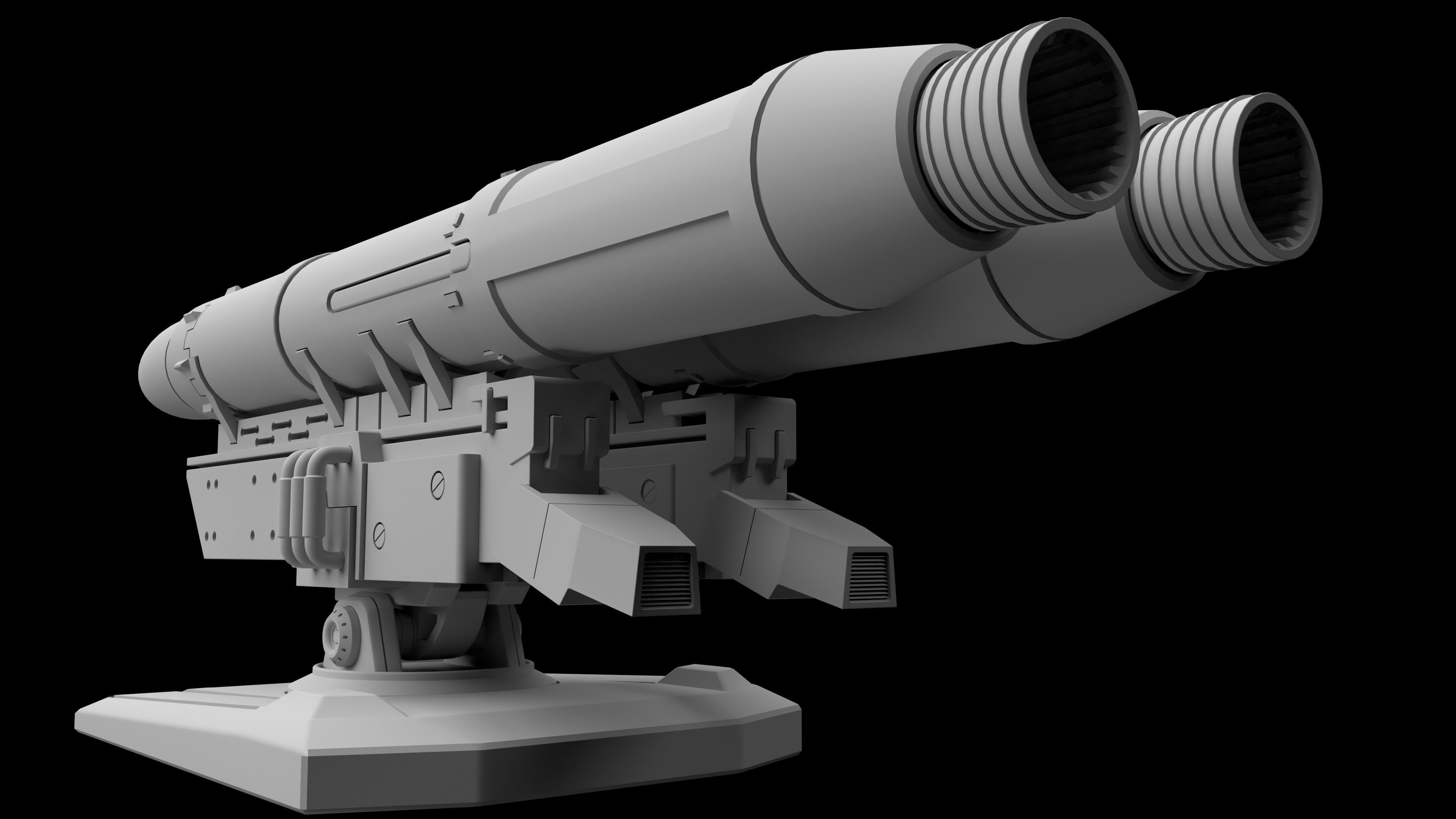 3D model Lowpoly Missile Launcher Turret and Gun Turret VR / AR / low-poly | CGTrader