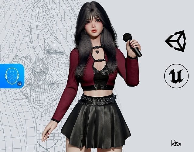 3D model K-POP SERIES Mina - Game Ready VR / AR / low-poly | CGTrader