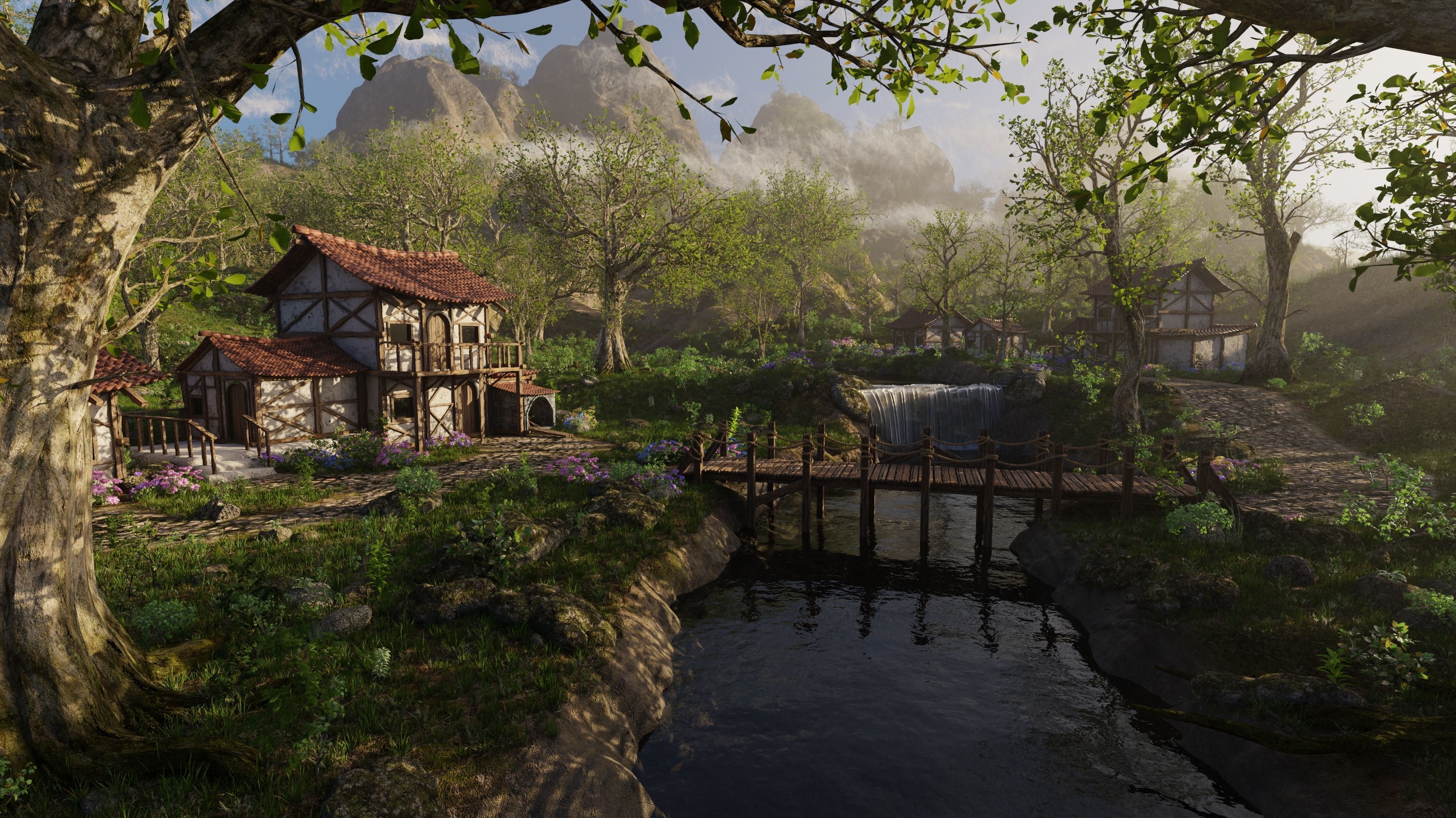 Medieval Bridge Scene 3D model | CGTrader
