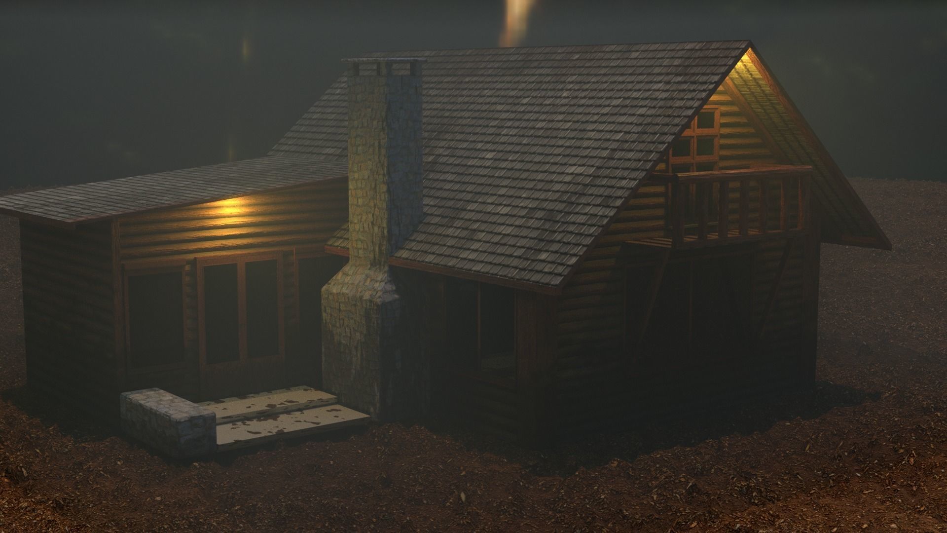 3D model Log cabin VR / AR / low-poly | CGTrader
