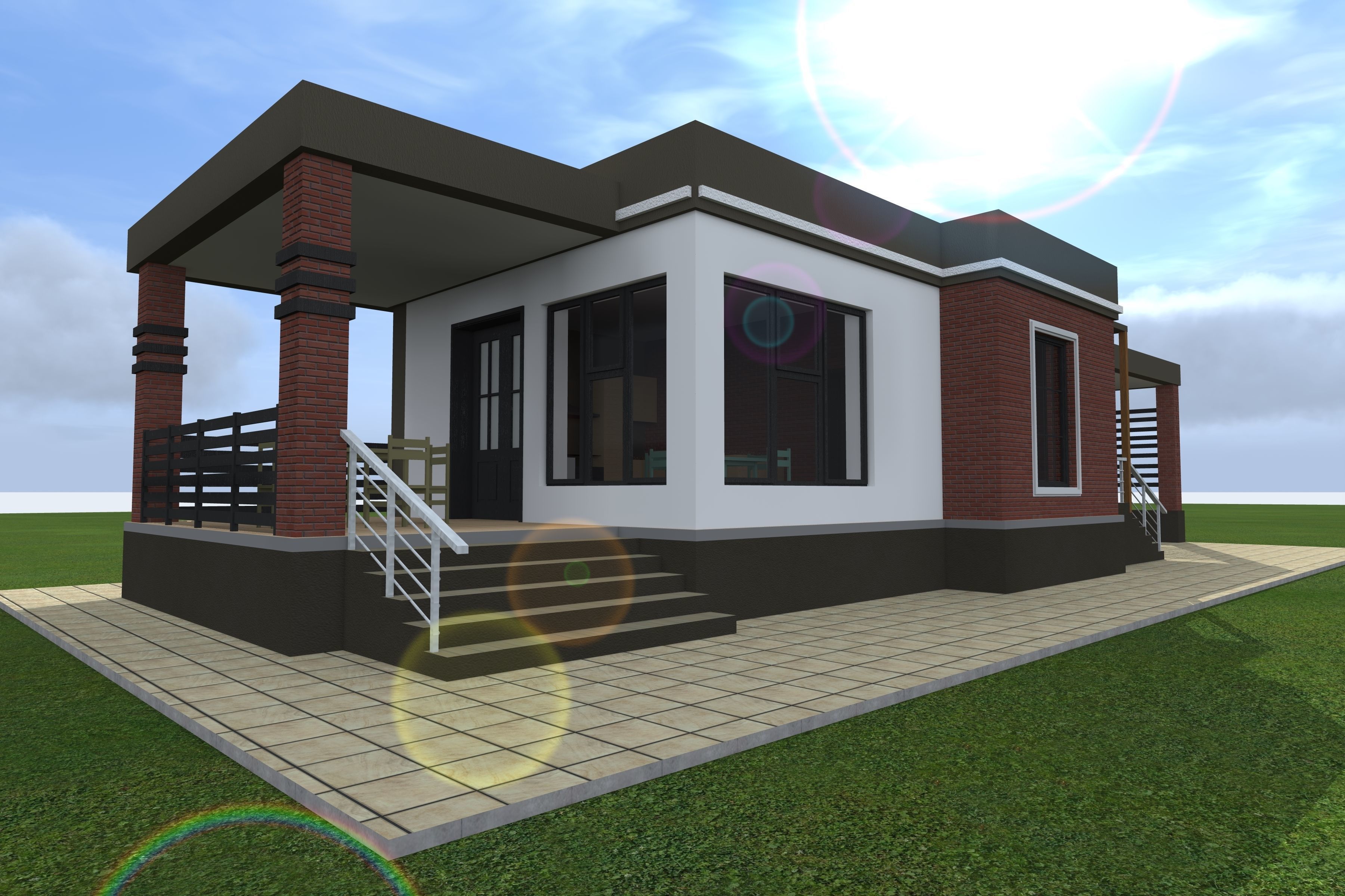moden house with plan 3D model | CGTrader