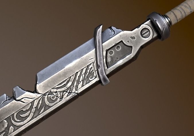 3D model Steel Engraved Sword 03 VR / AR / low-poly | CGTrader