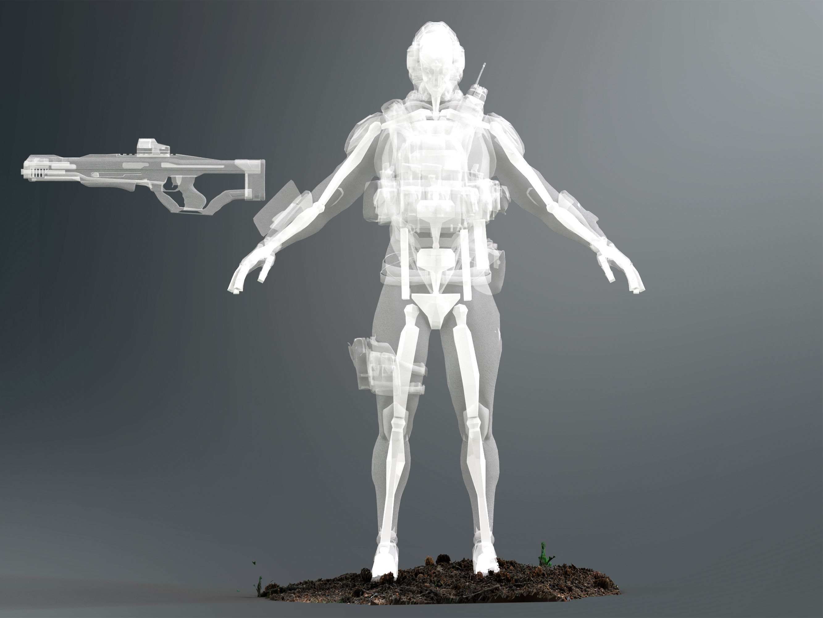 3D model Sci Fi Soldier VR / AR / low-poly rigged | CGTrader