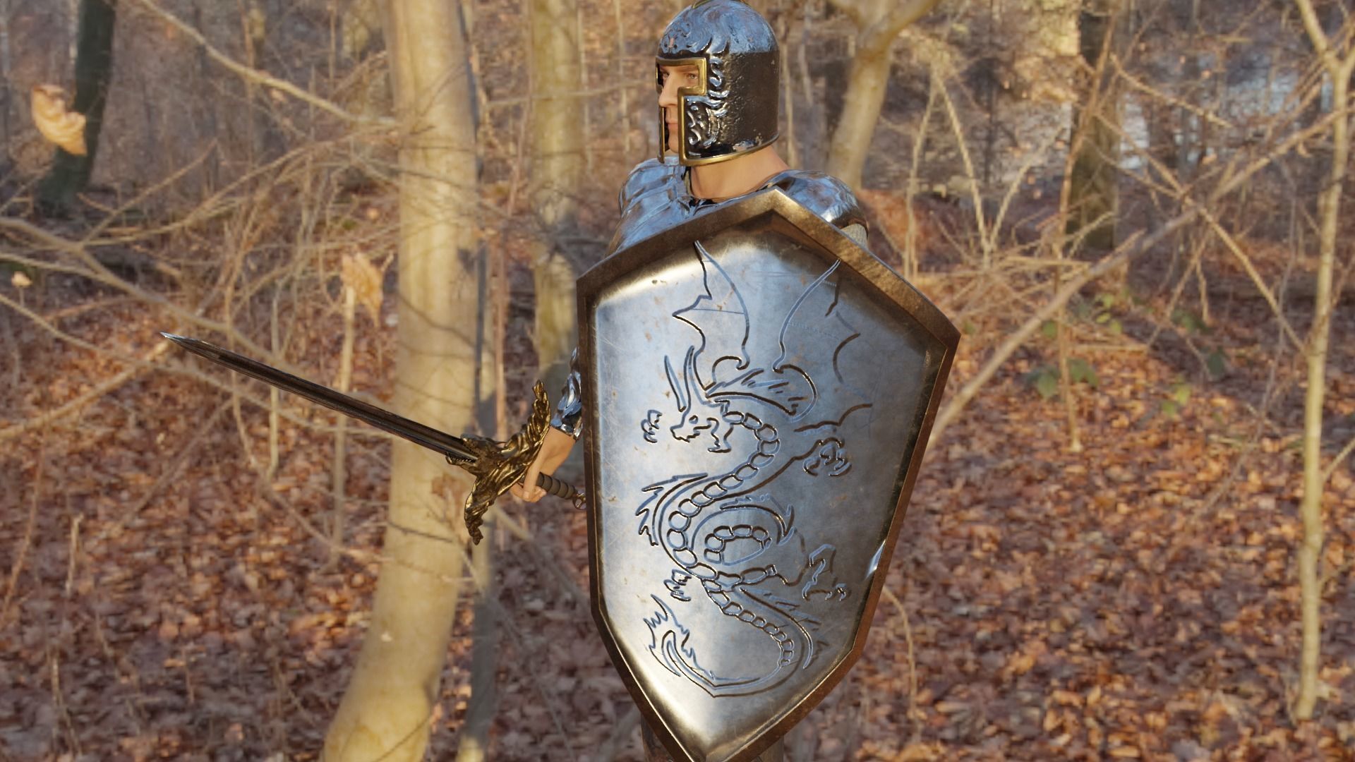 Dragon Knight 3D model rigged | CGTrader