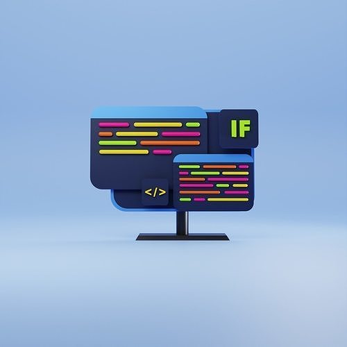 3d Illustration Computer With Coding Task For Ui Or Ux Design 3d Model Cgtrader 6234