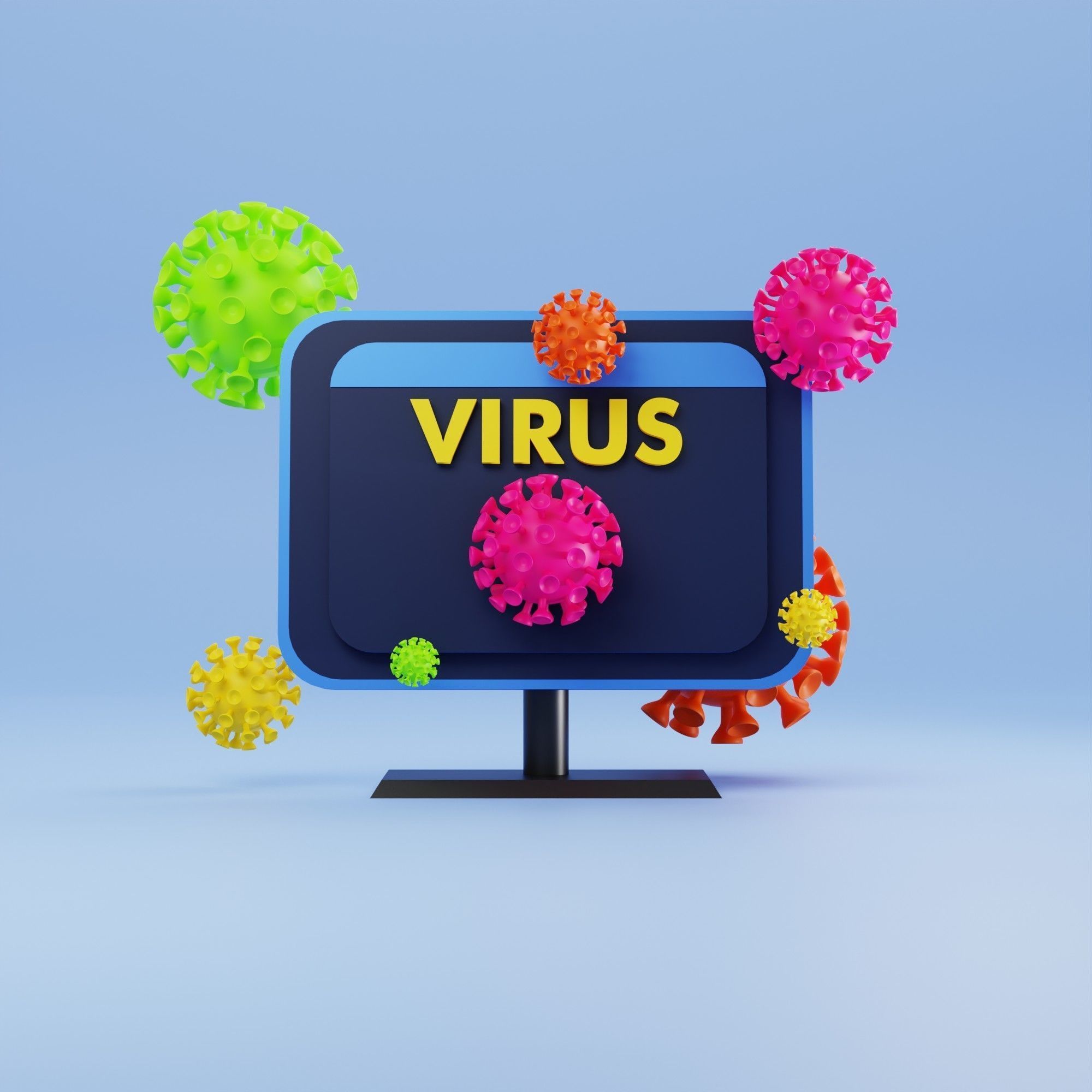 3D Illustration computer infected Virus 3D model | CGTrader