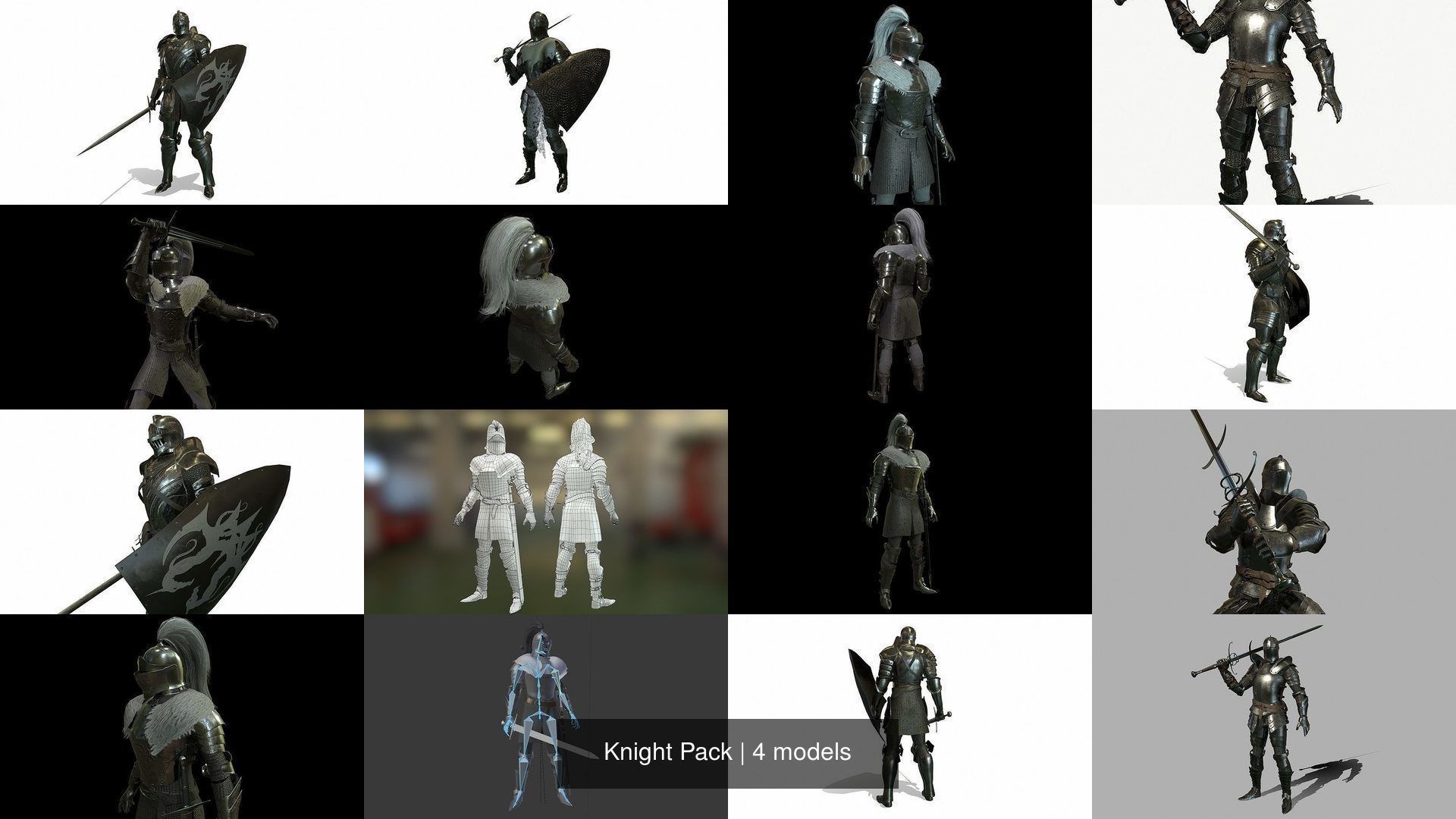 3D Model Collection Knight Pack VR / AR / low-poly | CGTrader