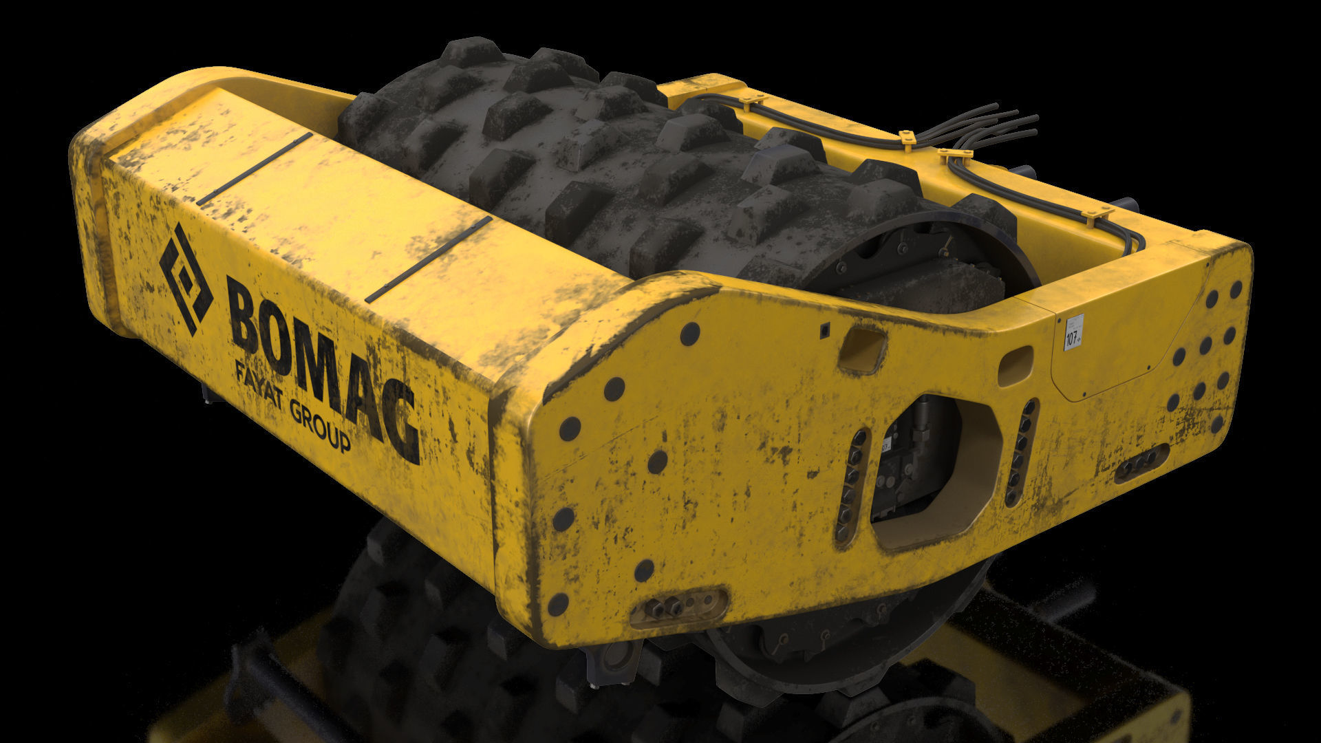 BOMAG Soil Roller Barrel 3D model | CGTrader