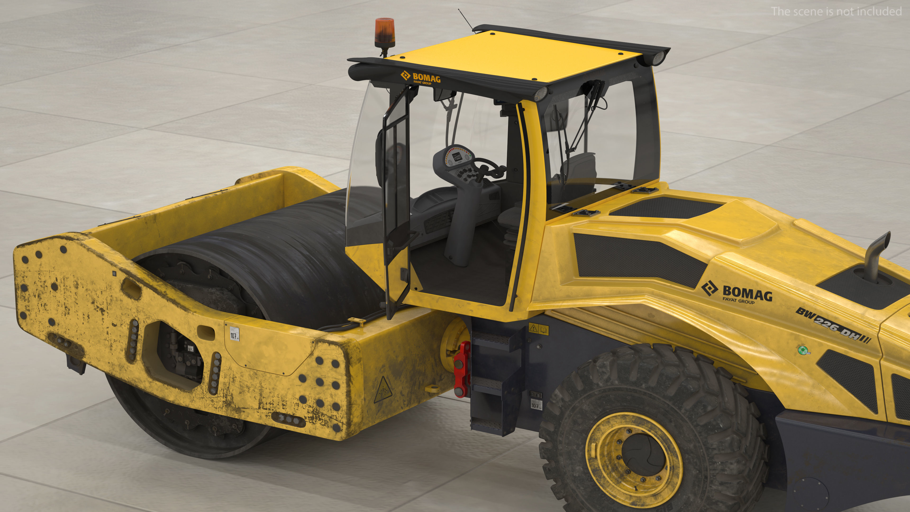 BOMAG BW226 DH5 Single Drum Compactor Dirty 3D model | CGTrader