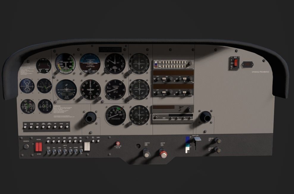 3D model Cessna 172 Instrument Panel VR / AR / low-poly | CGTrader