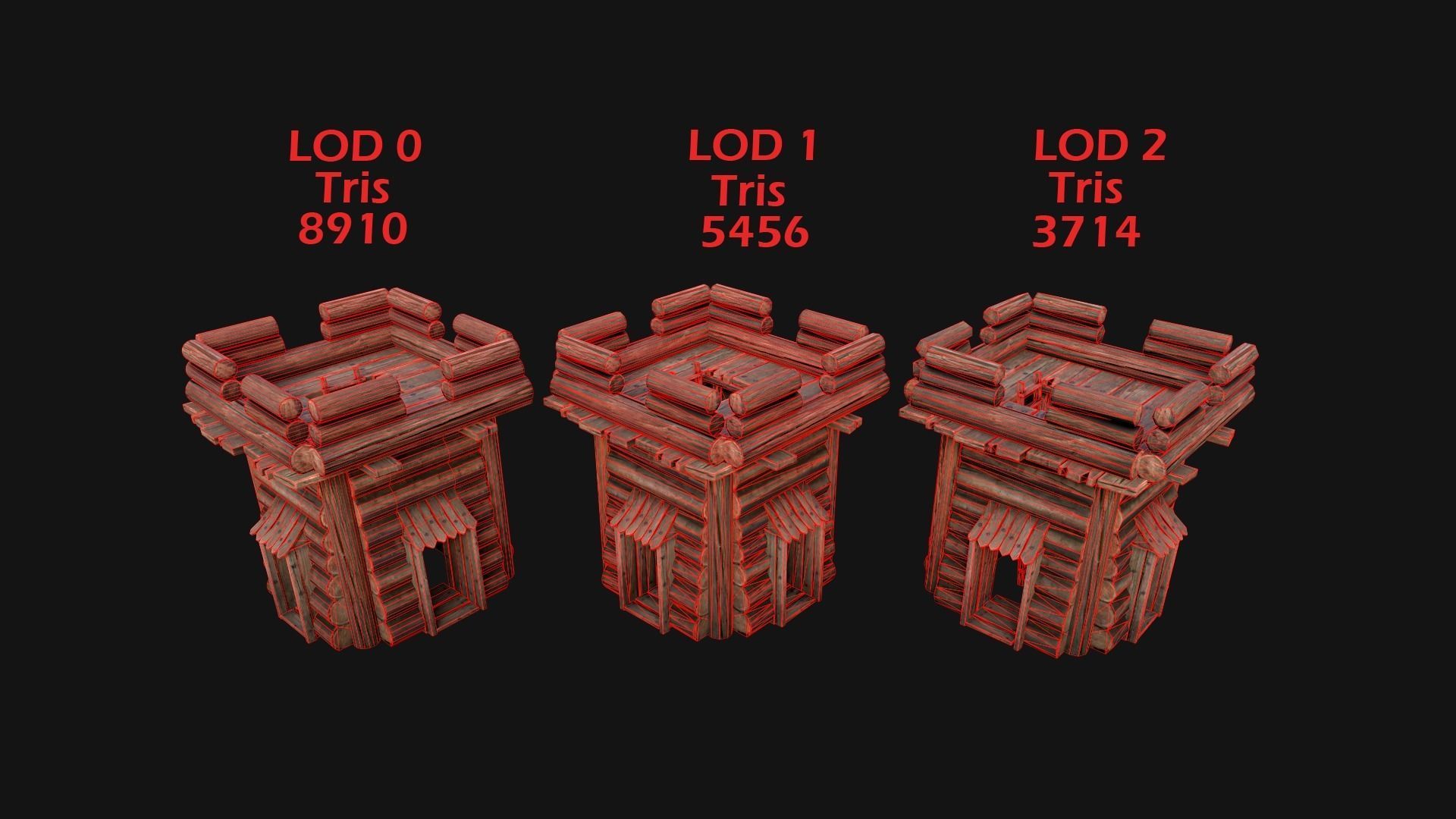 3D model Medieval Wooden Fort Castle Constructor VR / AR / low-poly ...