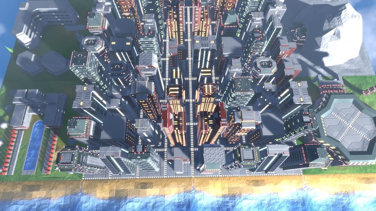 3D model Futuristic city map tiles VR / AR / low-poly | CGTrader