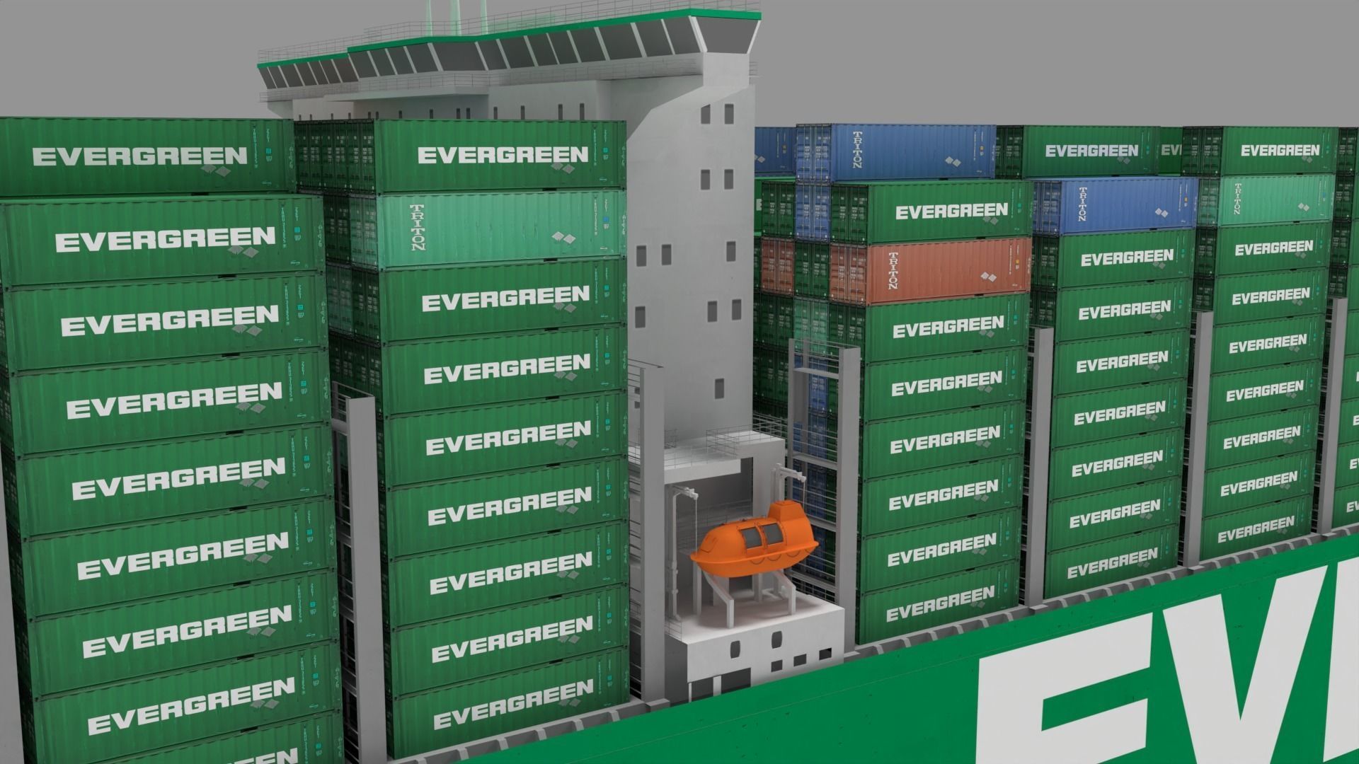 Ever ace container ship lowpoly 3D model | CGTrader