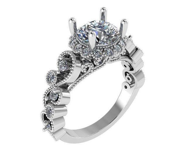 Floral Ornamental Ring 0819 3D model 3D printable | CGTrader