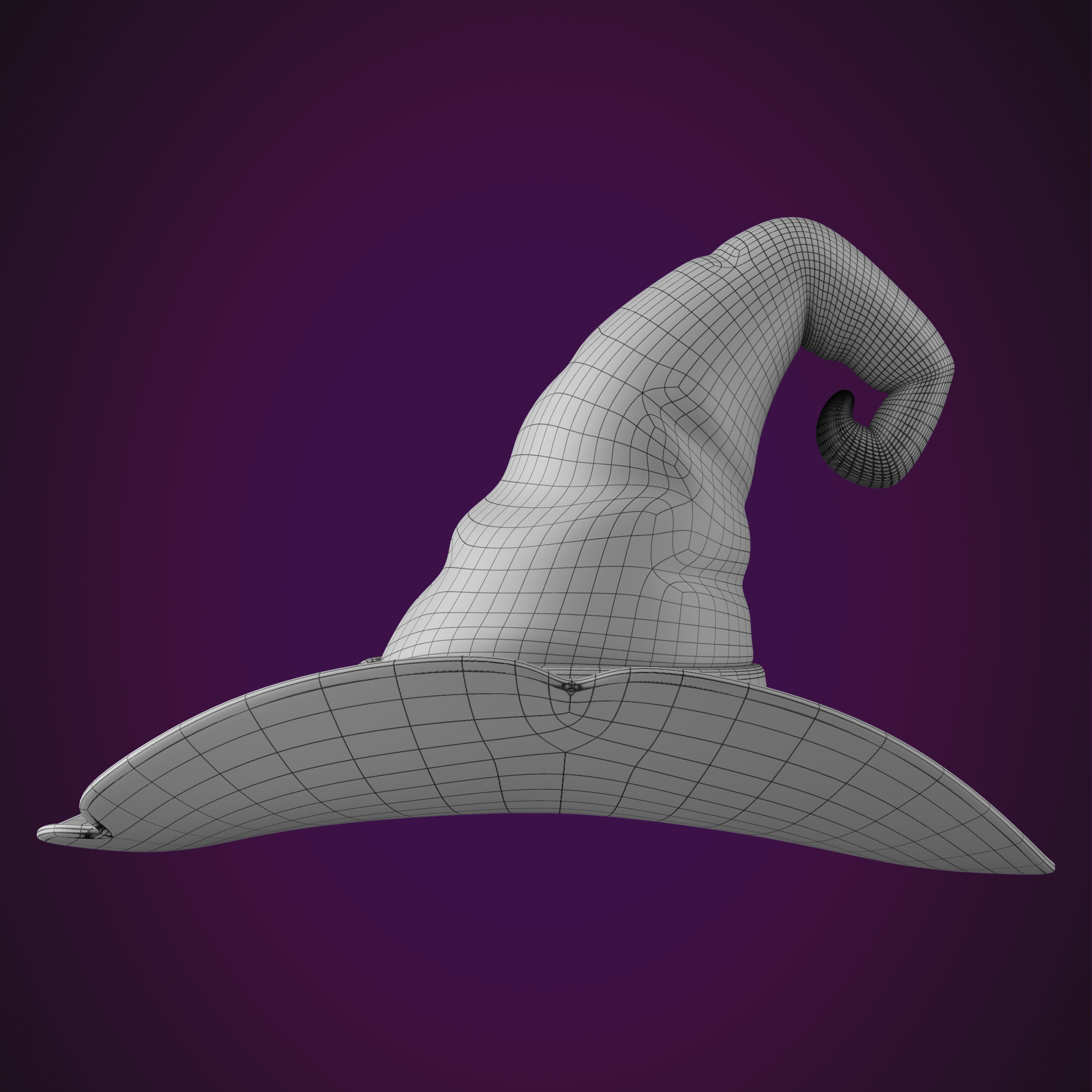 Cartoon Halloween witch Hat 3D model | CGTrader