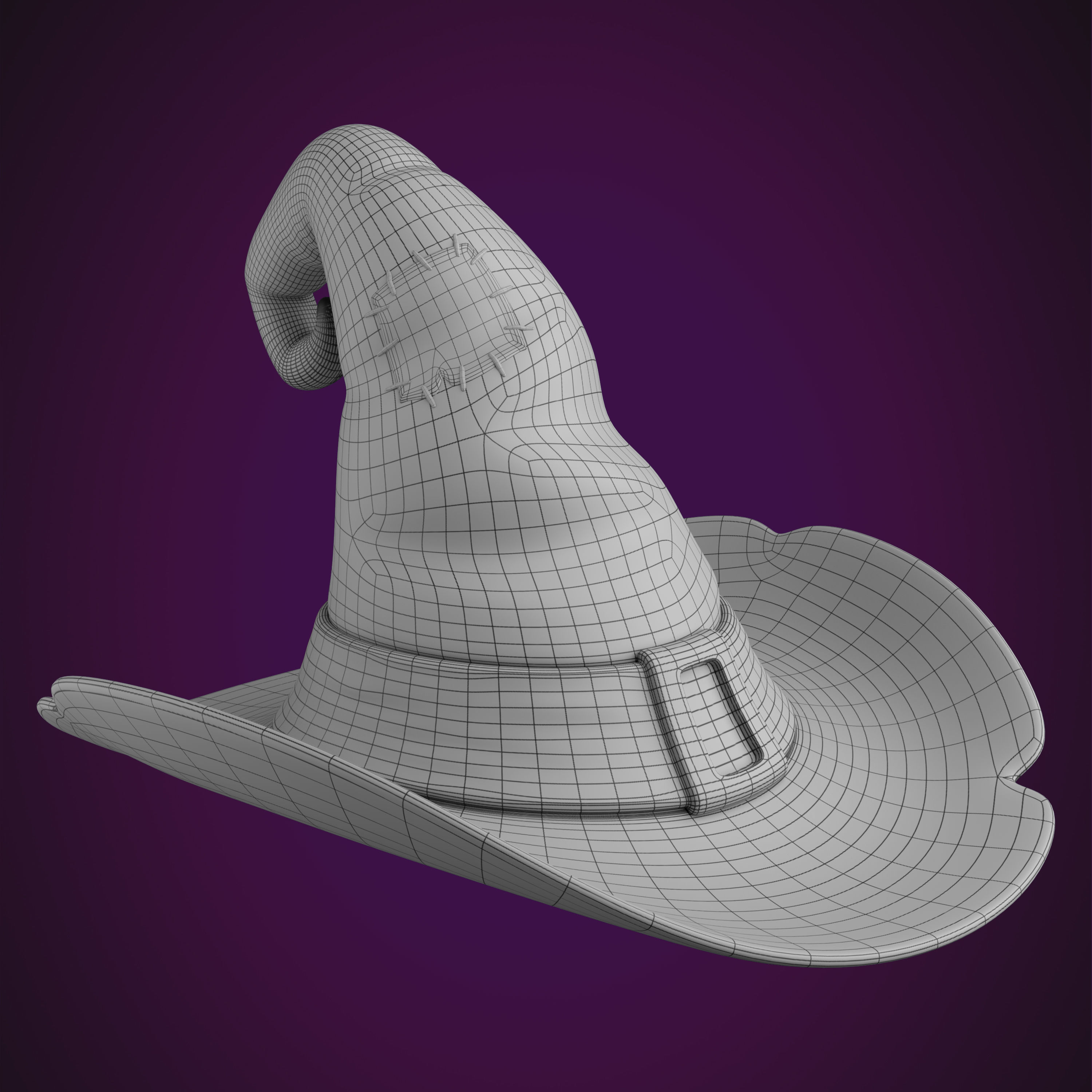 Cartoon Halloween witch Hat 3D model | CGTrader