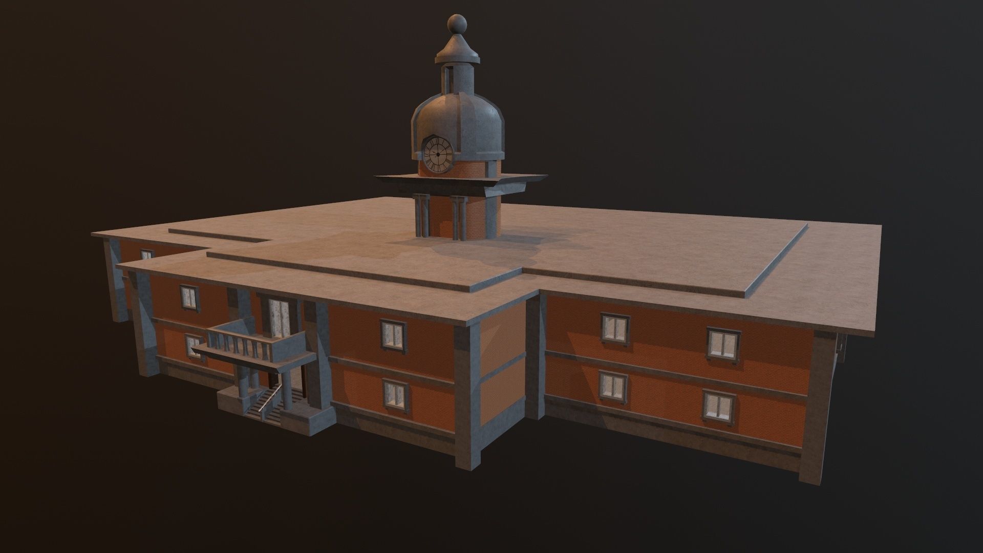 3D model abandoned courthouse V2 VR / AR / low-poly | CGTrader