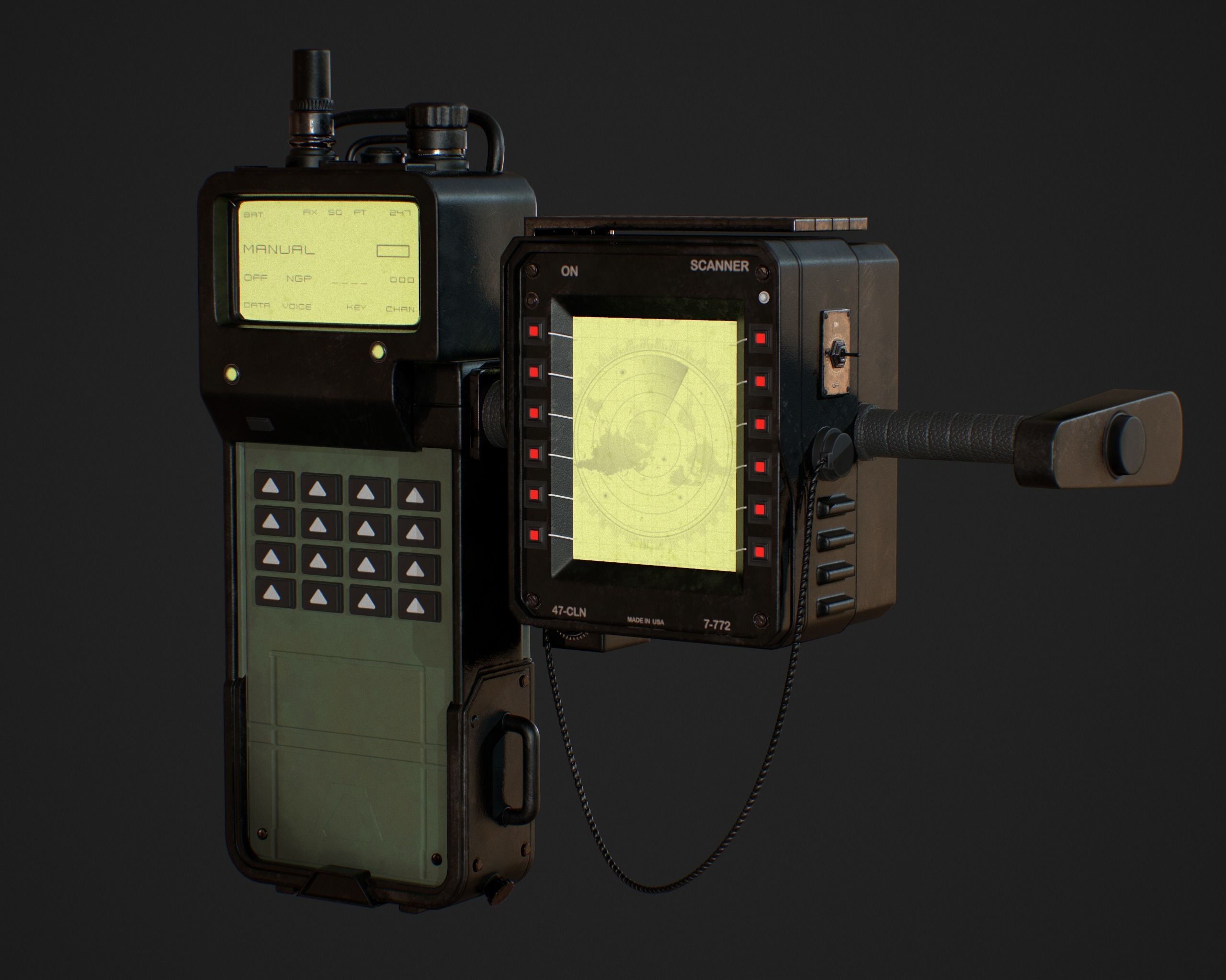 3D model Military Radio-Scanner -PBR-Game ready VR / AR / low-poly ...