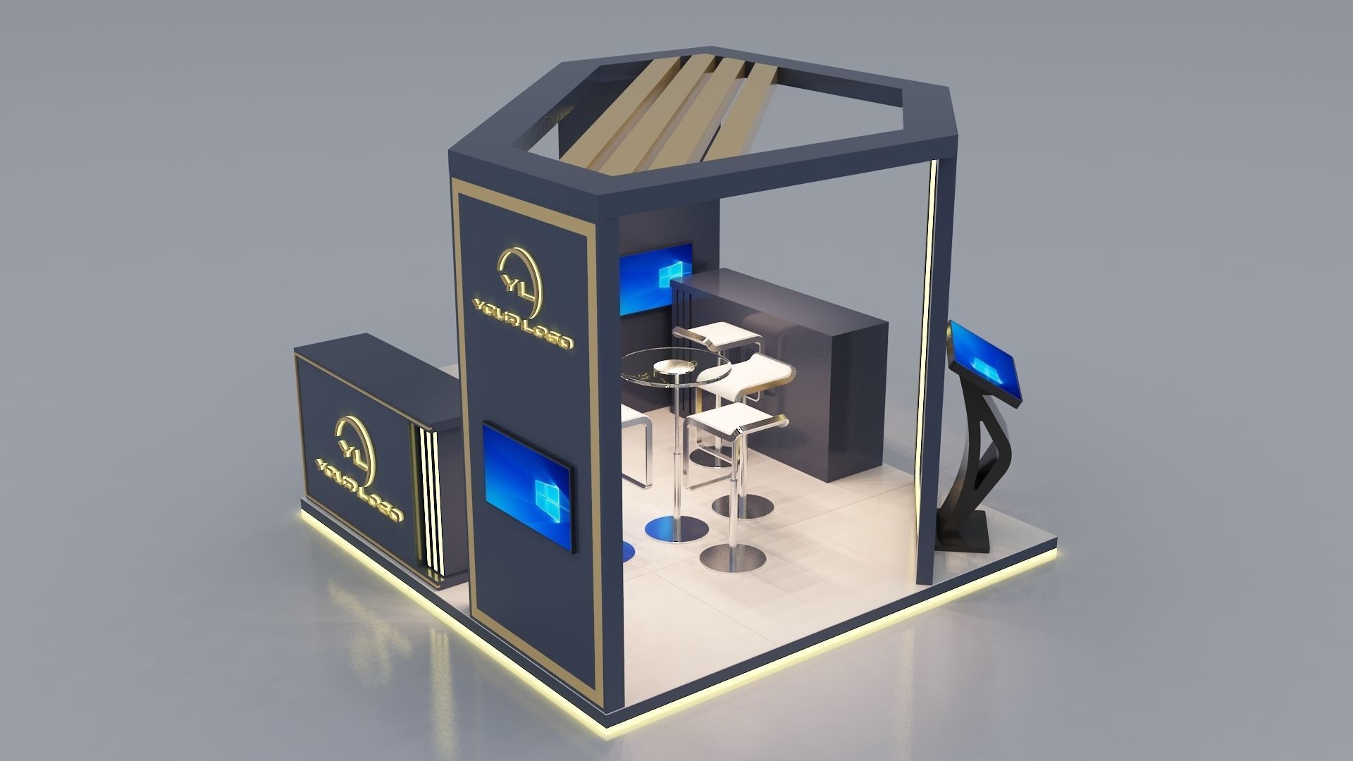 3D MODEL EXHIBITION STAND 3D model rigged | CGTrader