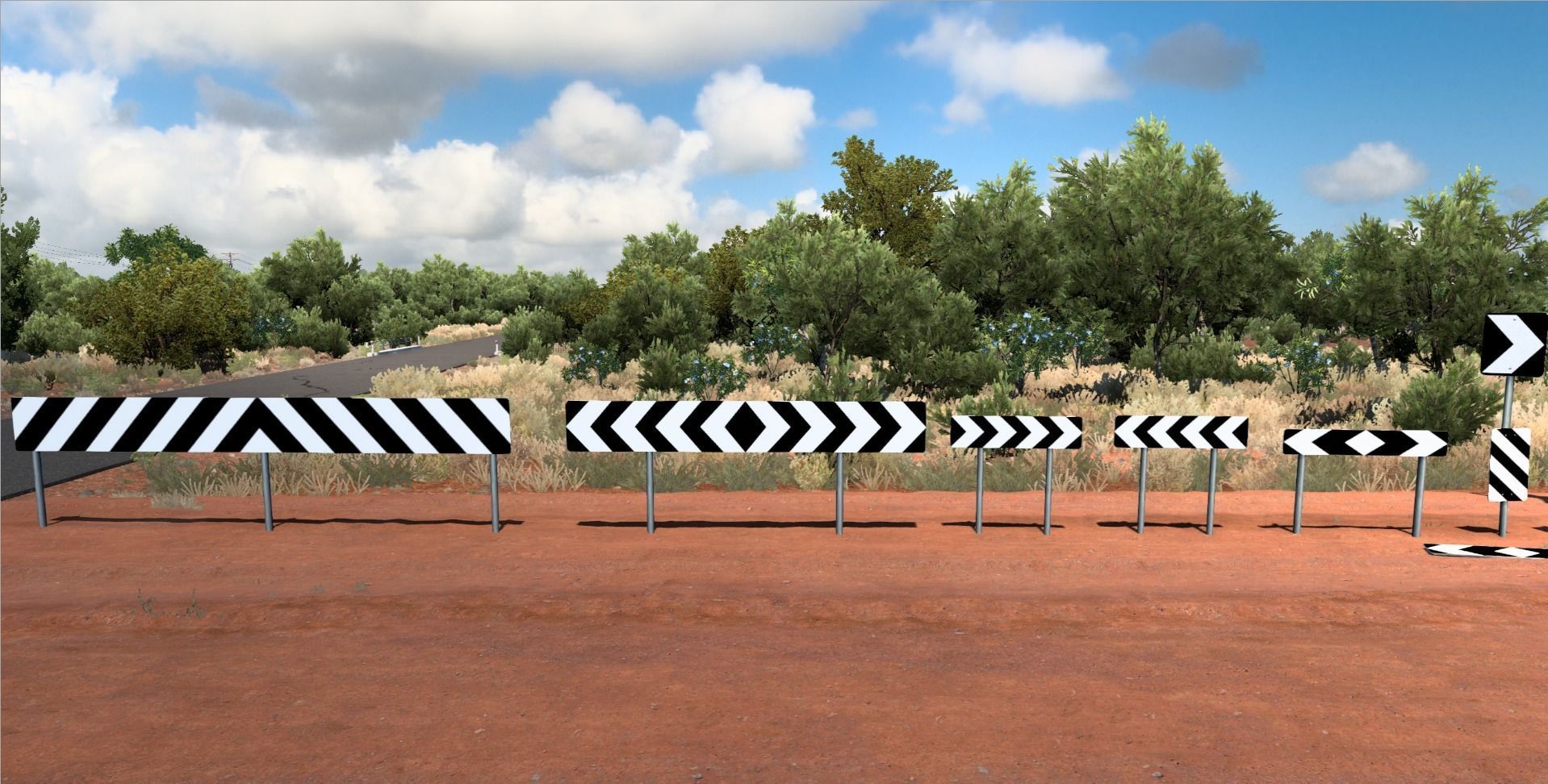 3D model Australian Road Curve And End Of Road Marker Signs VR / AR ...