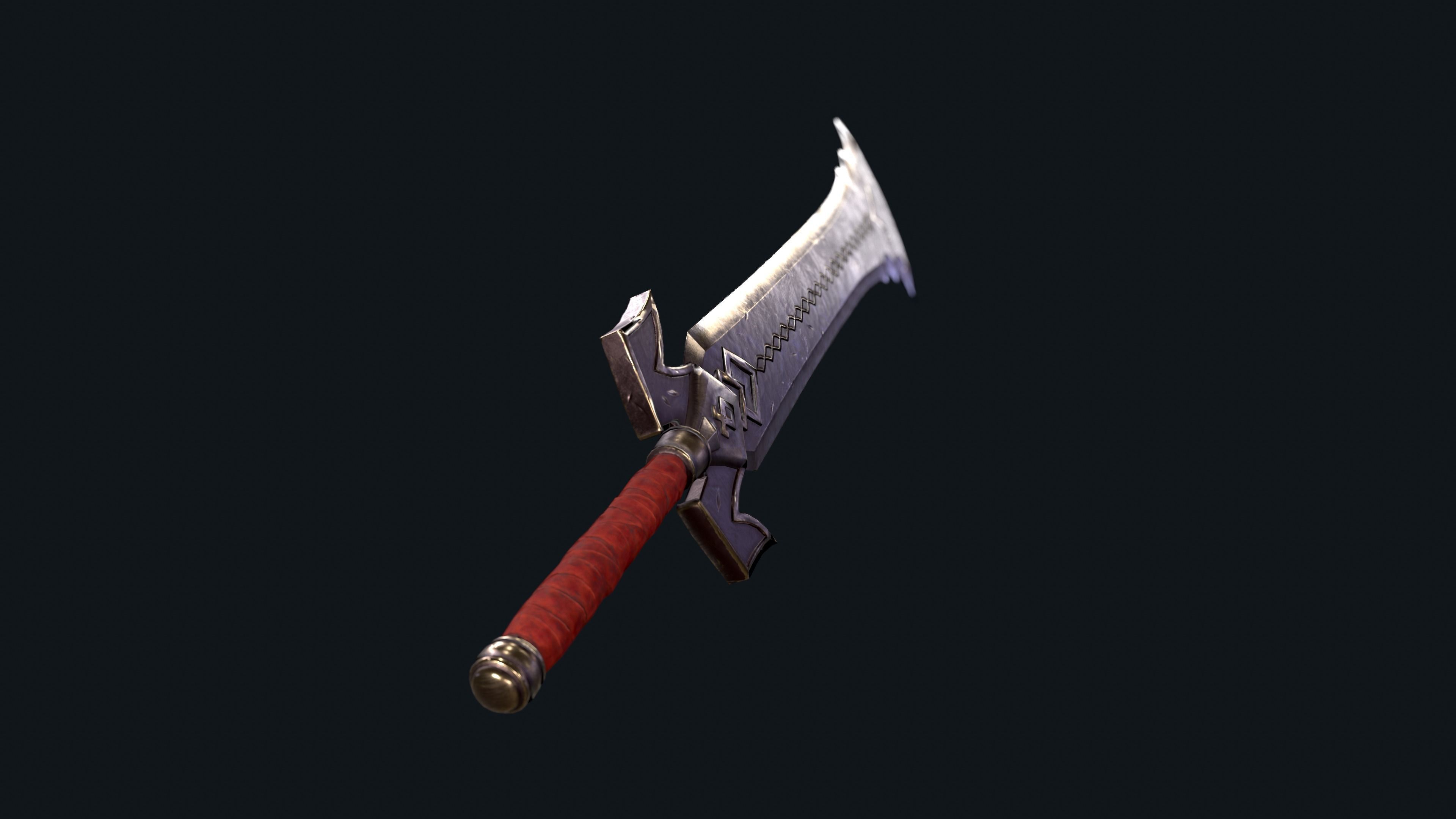 3D model Dwarf Two-Hand Sword VR / AR / low-poly | CGTrader