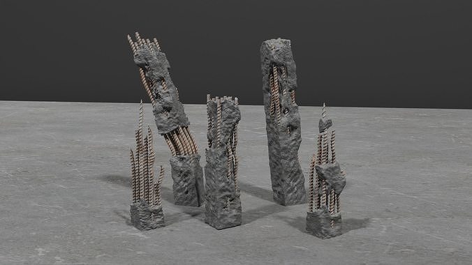 warhammer 40k terrain broken concrete pillars 3D model 3D printable ...
