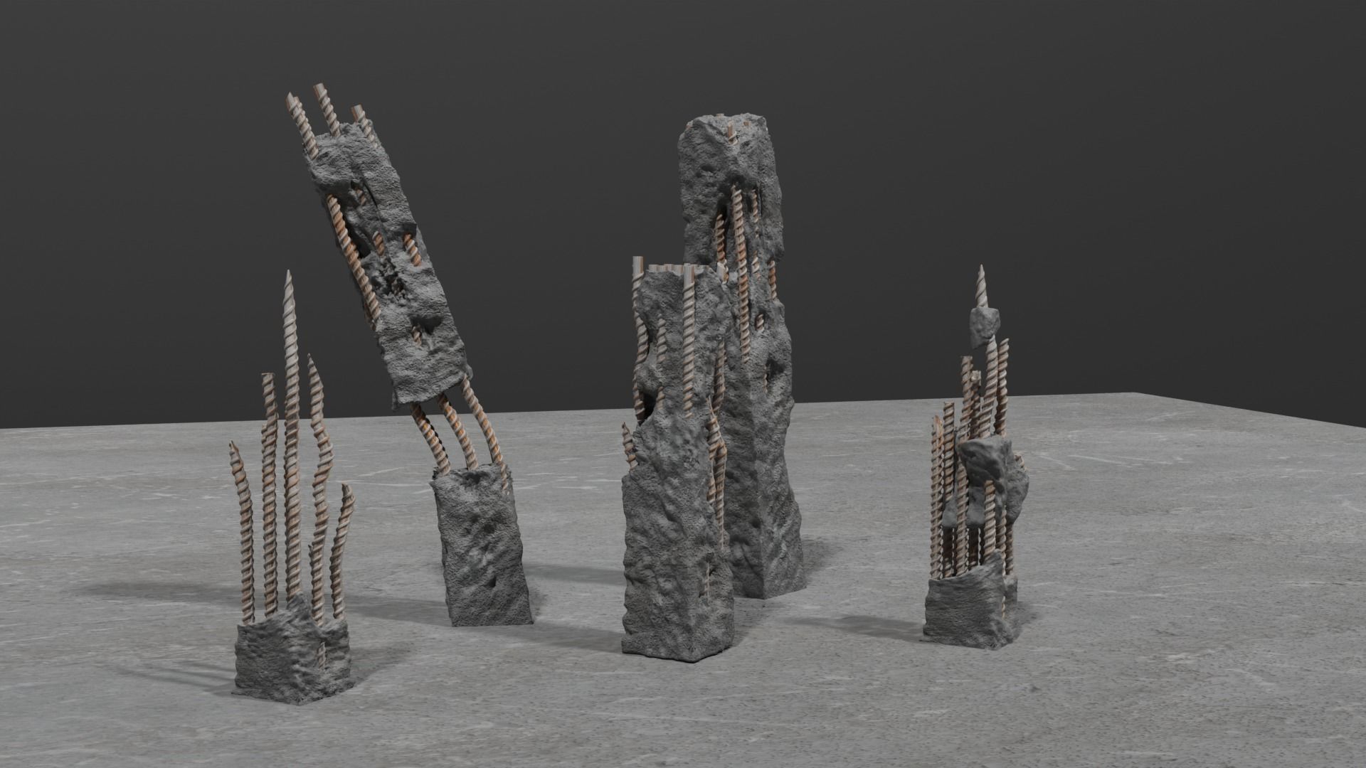 warhammer 40k terrain broken concrete pillars 3D model 3D printable ...