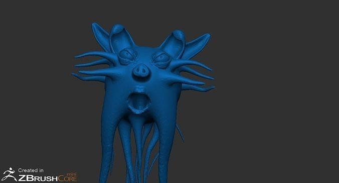 Bubbly face Alien creature 3D model animated rigged | CGTrader
