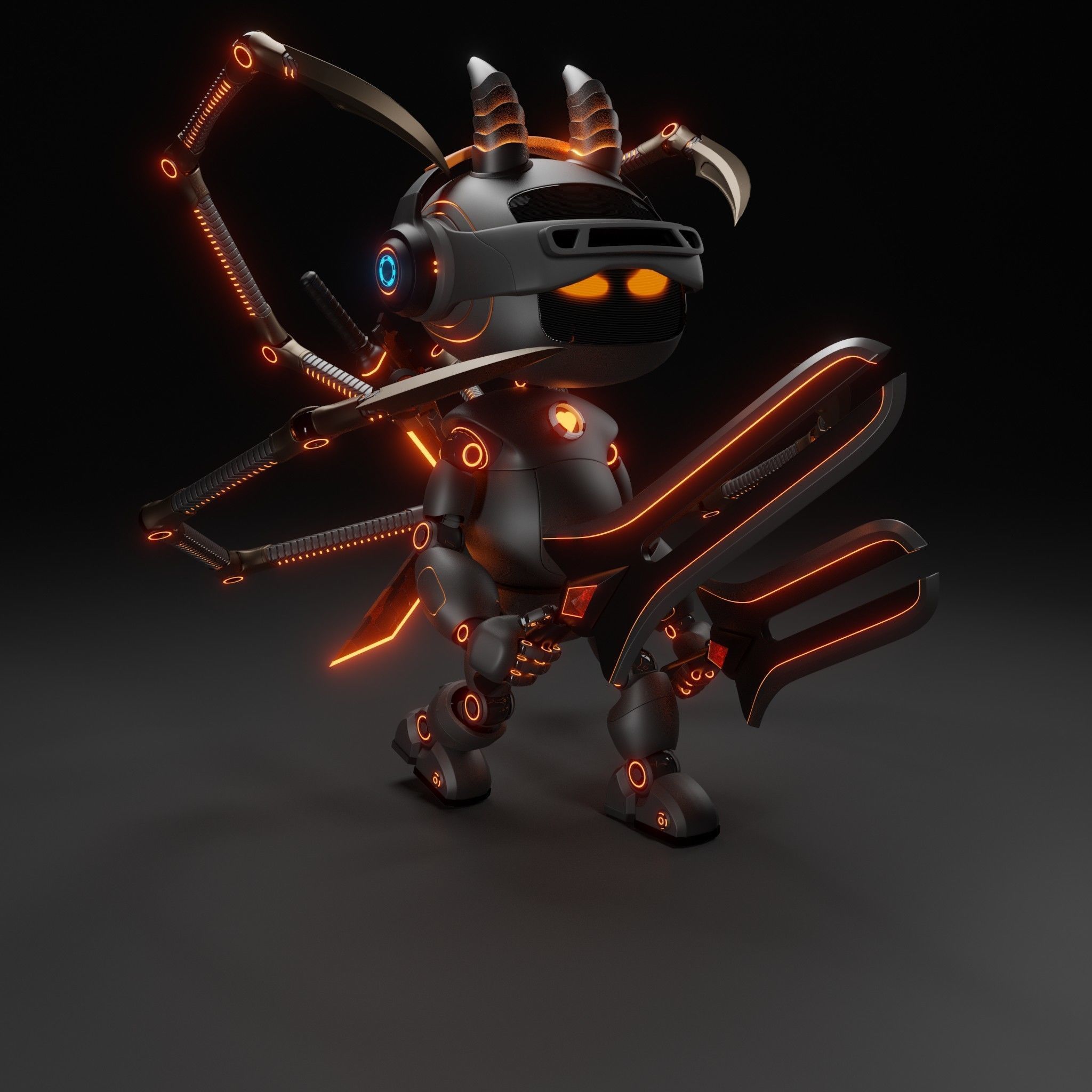 Cute Short Robot V3 3D model rigged | CGTrader