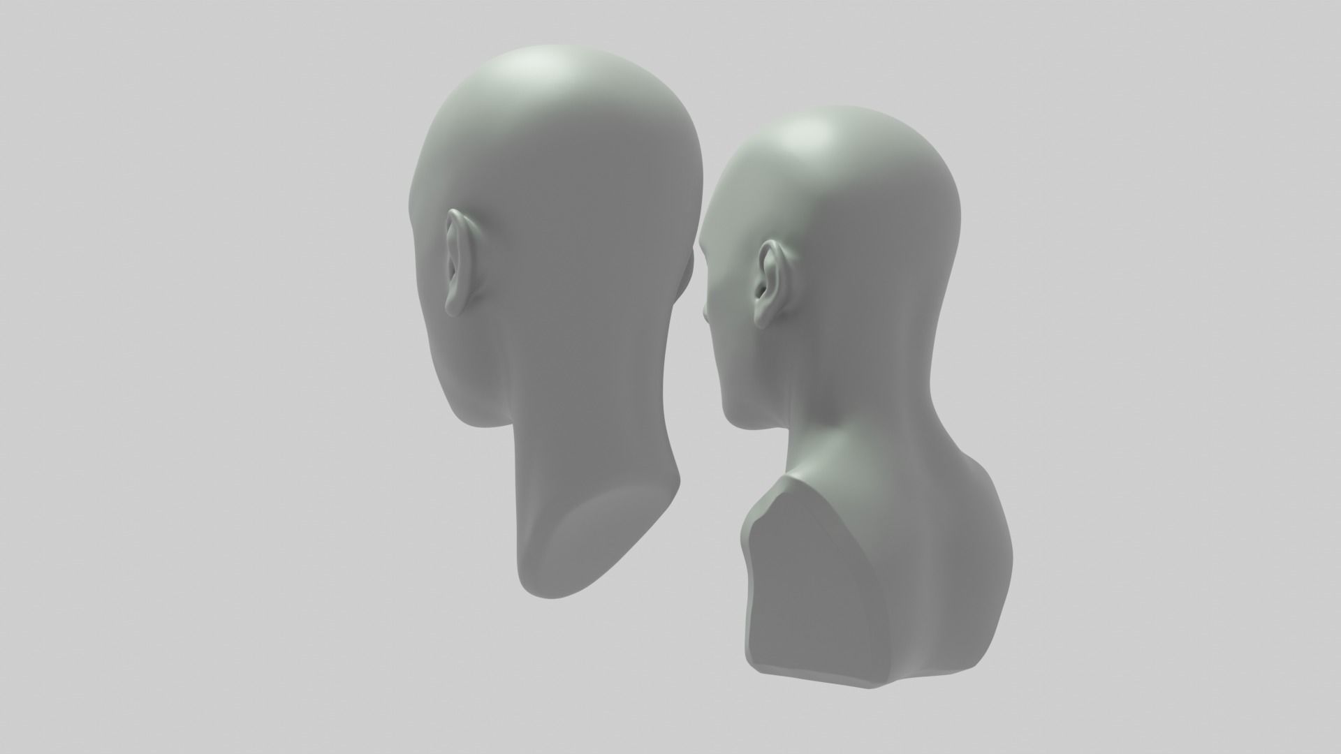 Male Female head free 3D model | CGTrader
