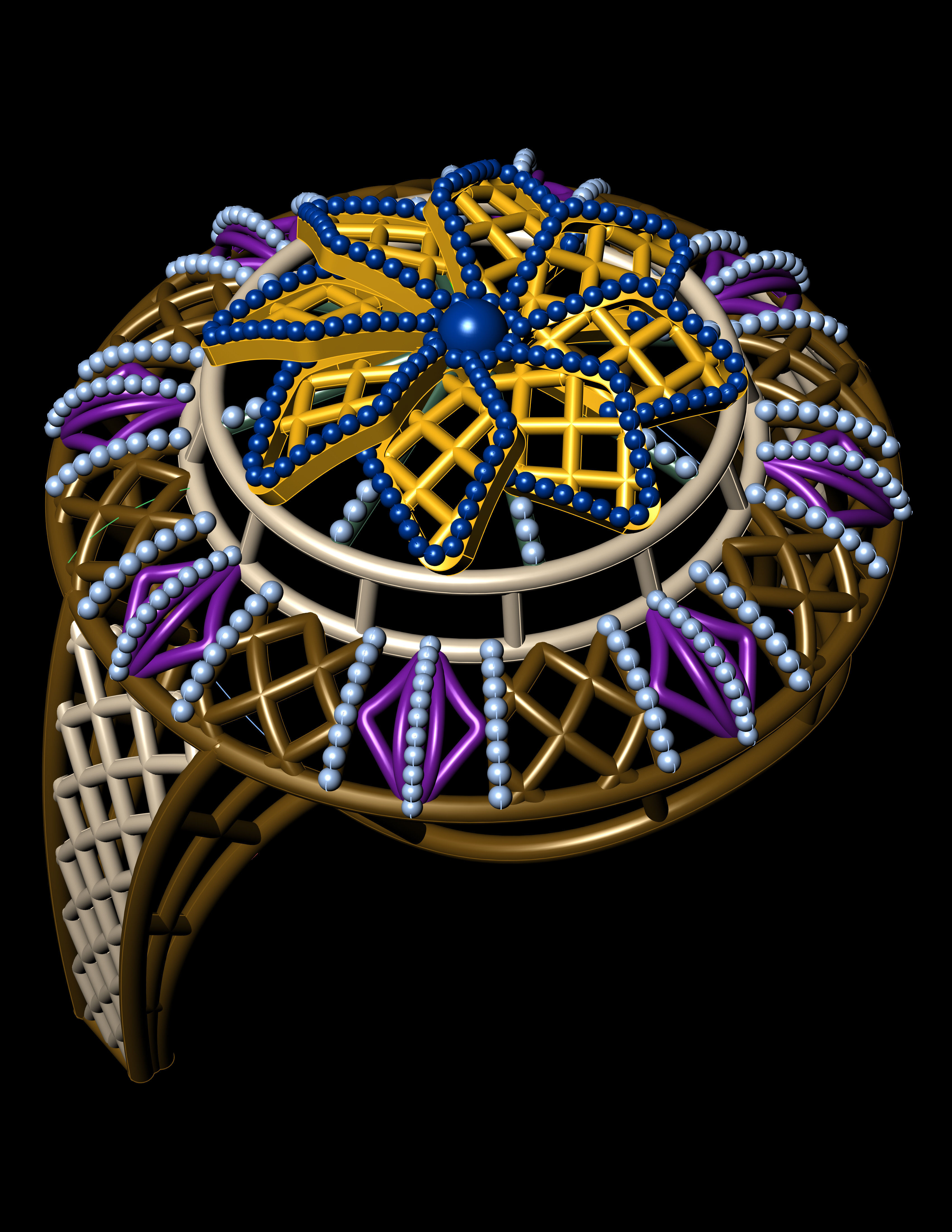 Traditional Indian Katak Gold Ring - 3D Print File 3D model 3D ...