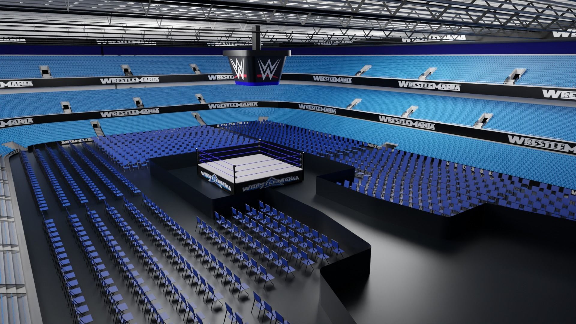 3D model WWE Wrestlemania Arena VR / AR / low-poly | CGTrader
