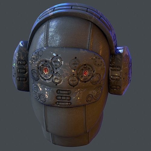 3D model Gas mask helmet scifi Low-poly character art game space VR ...