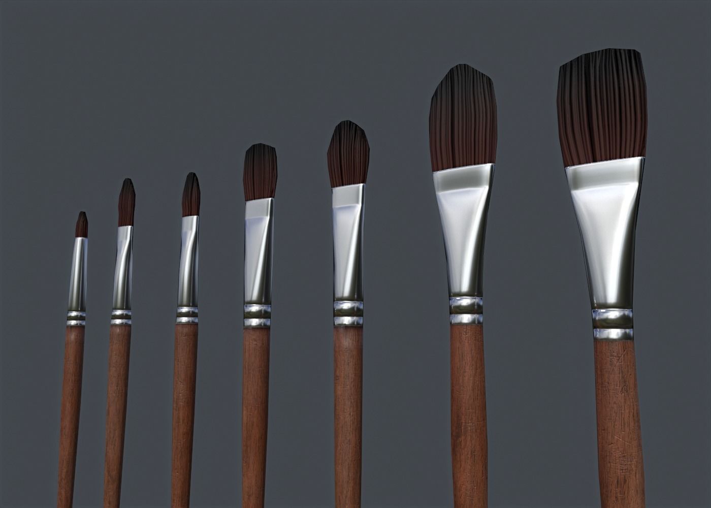3D model Pbr Paint Brushes VR / AR / low-poly | CGTrader