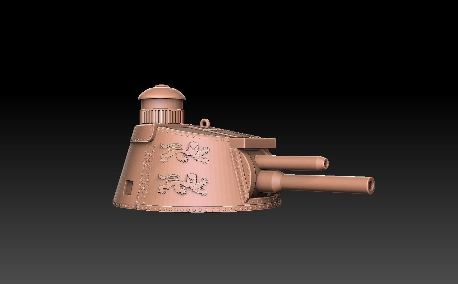 Char 2C Tank Turret 3D model 3D printable | CGTrader