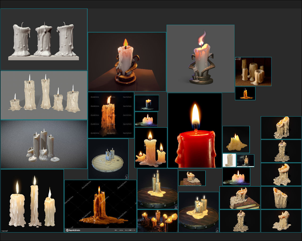 3D model Set of candles VR / AR / low-poly | CGTrader