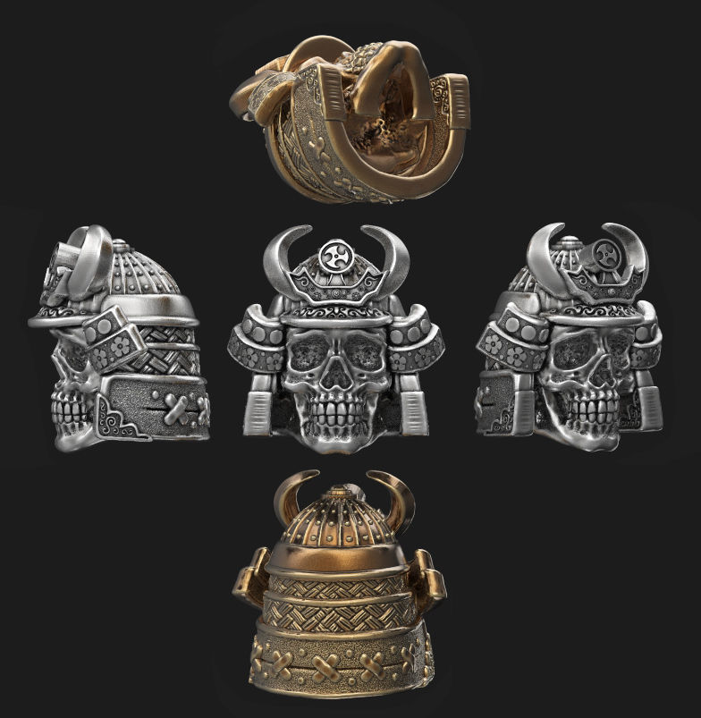 Head skull samurai 3D model 3D printable | CGTrader