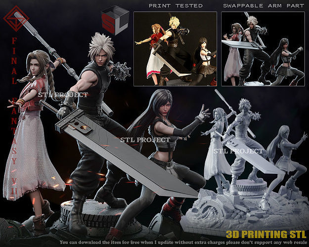 Final Fantasy VII Diorama 3D model 3D printable | CGTrader